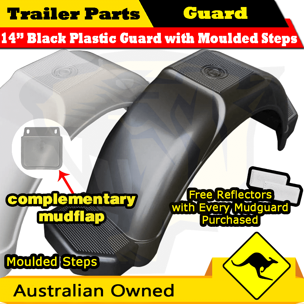 14in black plastic trailer mudguard with moulded steps - Superior ...