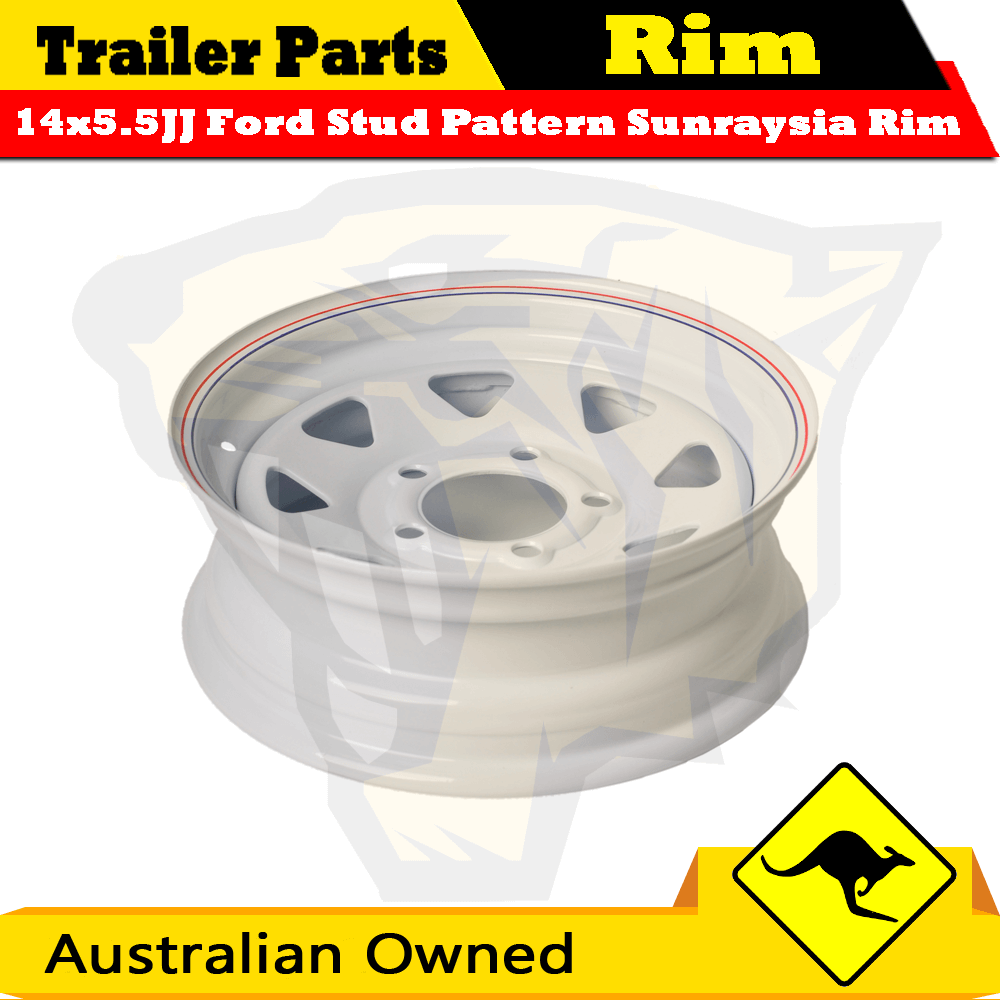 Superior 14x5.5JJ White Sunraysia Rim with Ford Stud Pattern, ET+15/ CB ...