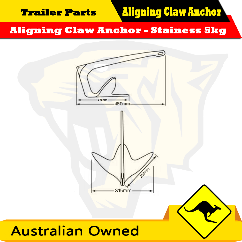 Superior Aligning Claw Bruce Anchor Stainless Steel 316 5kg - Boats up ...