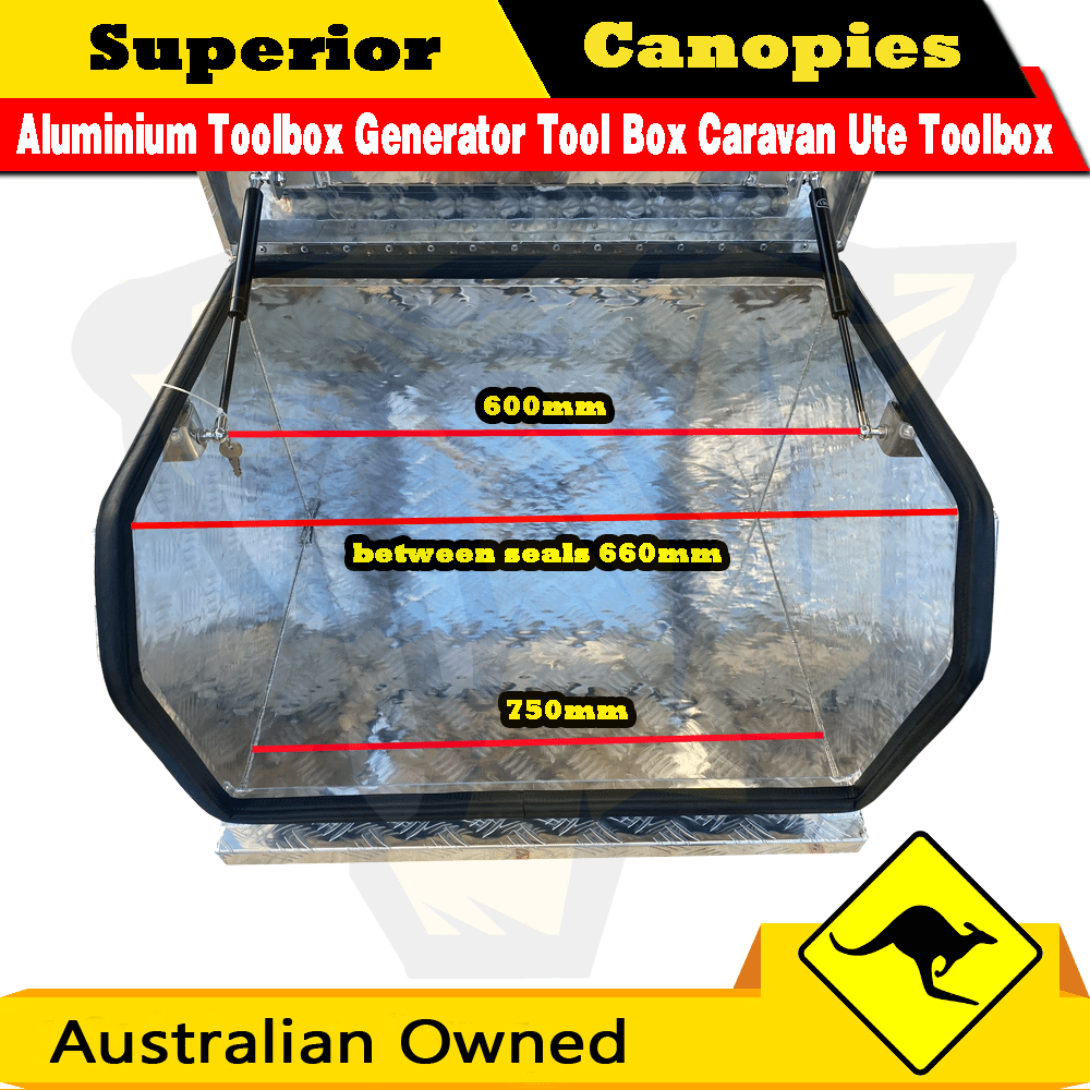 750 x 550 x 500 Aluminium Toolbox Generator Tool Box Caravan Ute ...