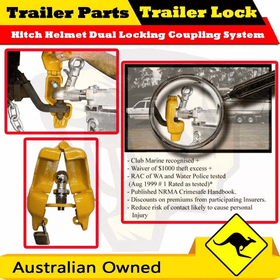 Trailer Lock Hitch Helmet Dual Locking Coupling System - Superior ...