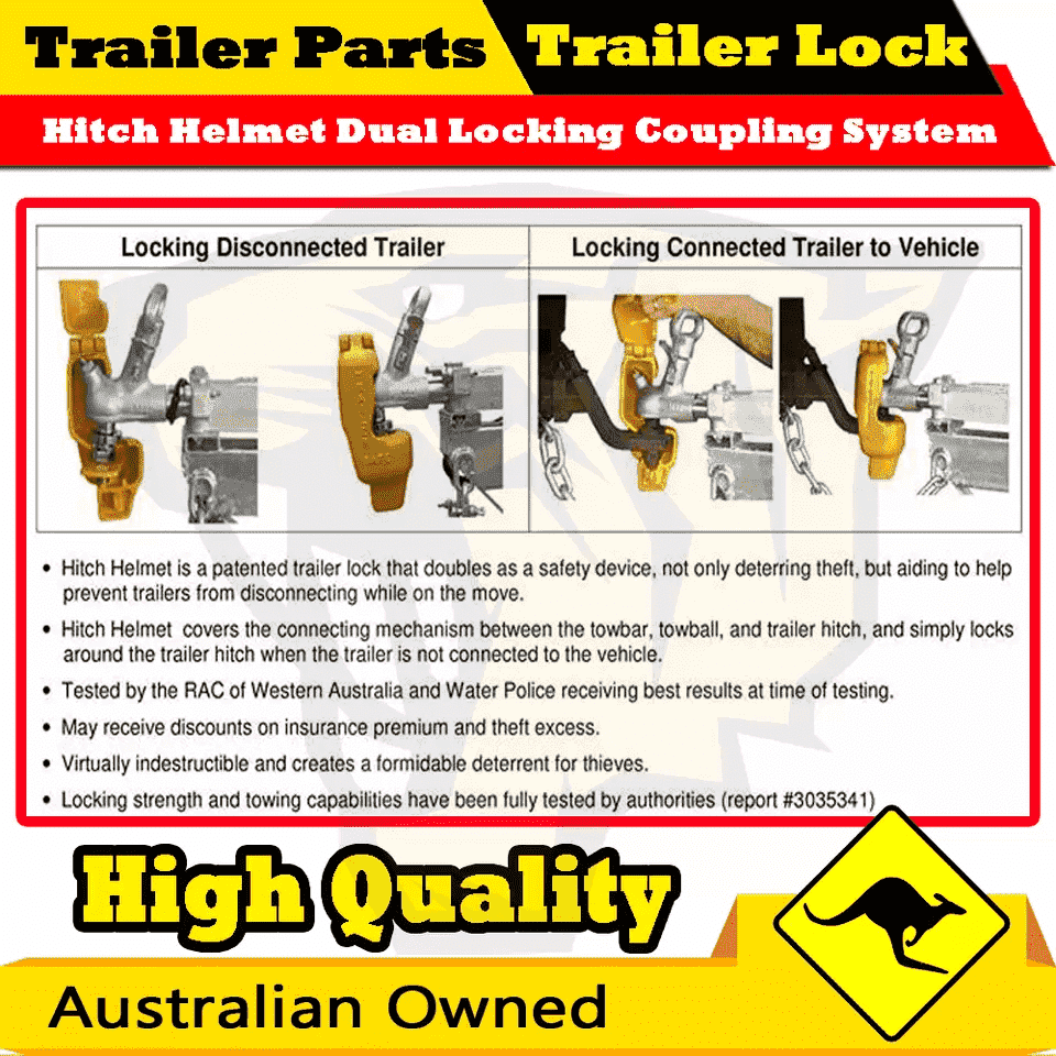 Trailer Lock Hitch Helmet Dual Locking Coupling System - Superior ...